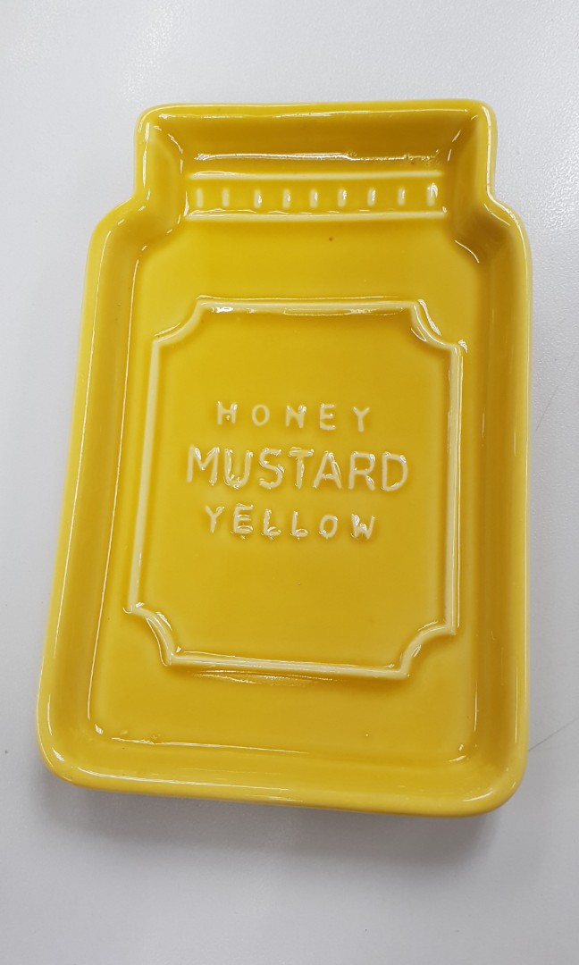 Daiso Small Honey Mustard Plate, Furniture & Home Living, Kitchenware ...