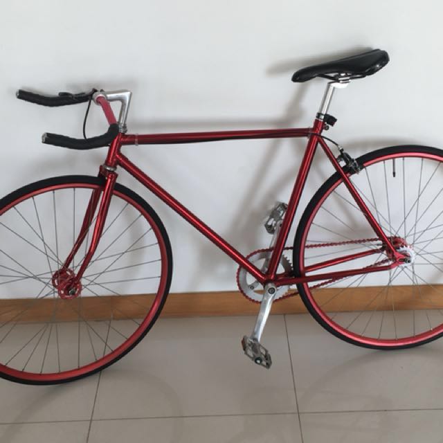 Fixie Full Aluminium Red Fixie, Sports Equipment, Bicycles & Parts ...