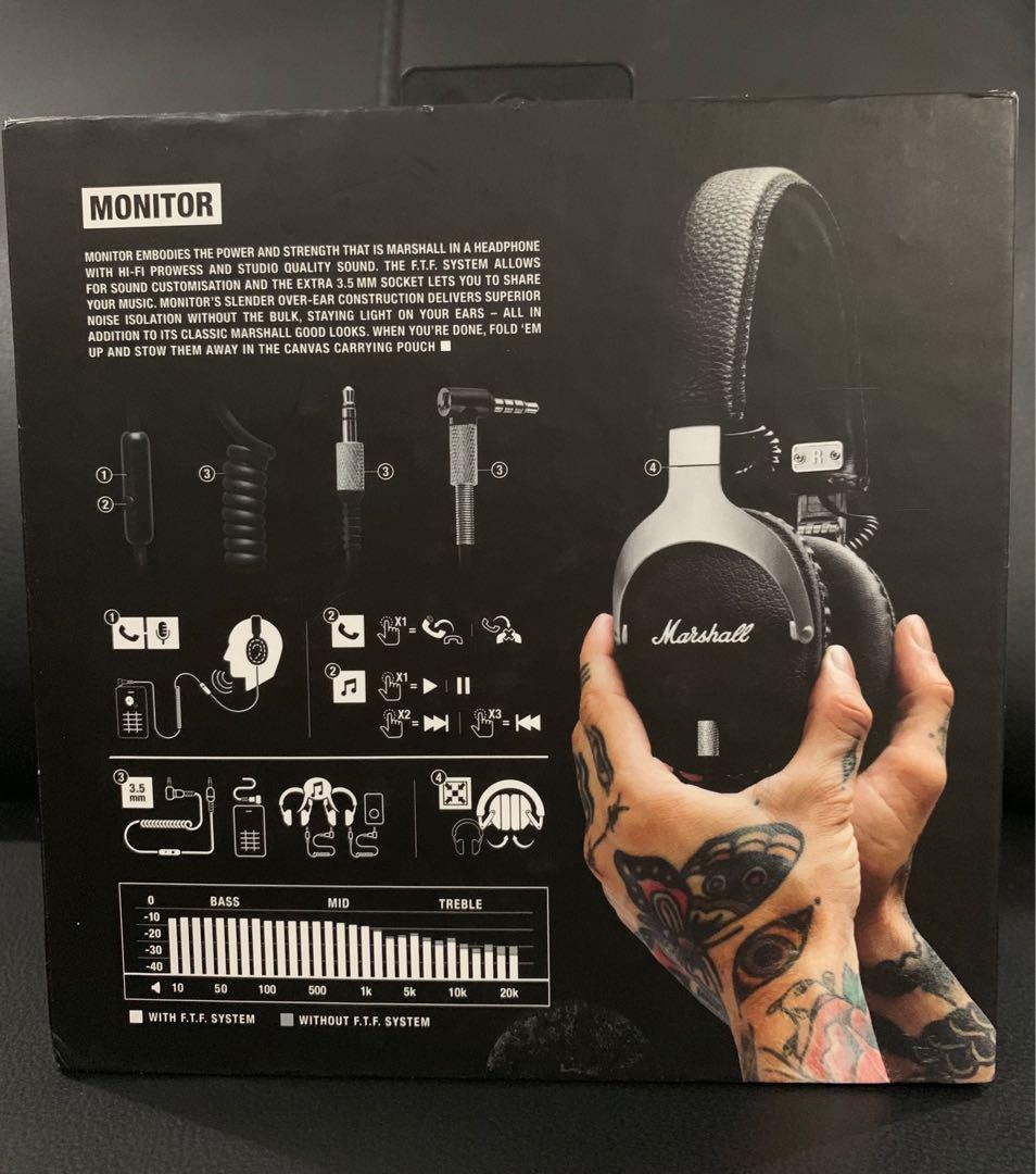 Marshall Headphones Monitor Steel Edition, Audio, Headphones & Headsets ...