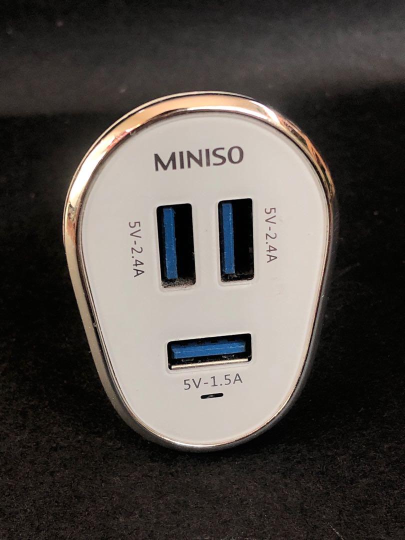 Miniso Car USB Hub with 2 fast-charge ports, Car Accessories ...