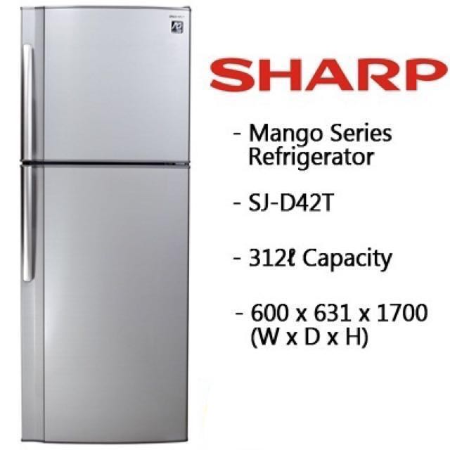 Sharp 2-Door Refrigerator SJ-D42T-SL (312L), TV & Home Appliances ...