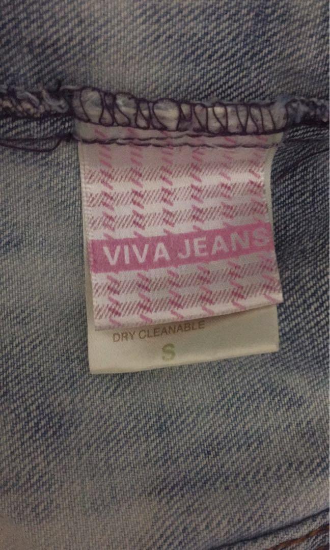 Viva Jeans Acid Washed Cropped Denim Jacket, Women's Fashion, Coats ...