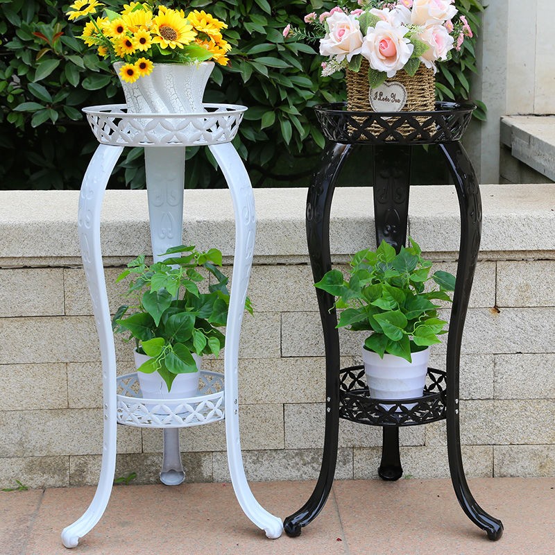 2-layer wrought iron flower rack floor indoor living balcony, Furniture ...