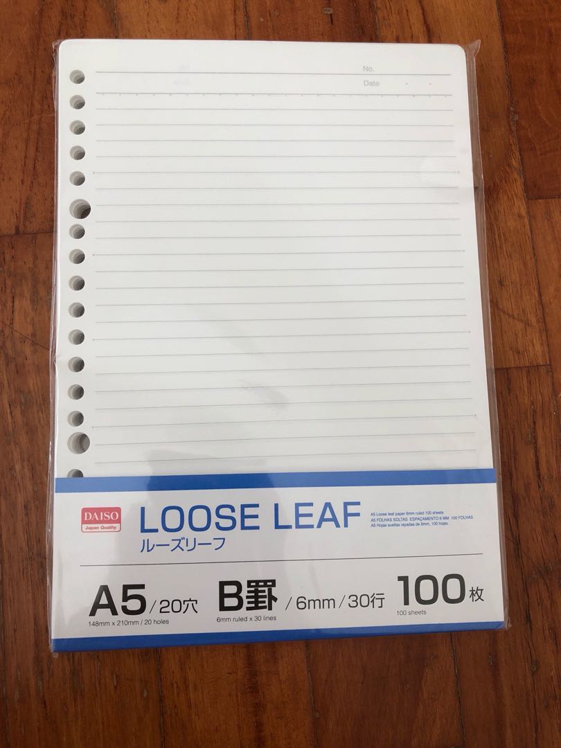 A5 loose leaf paper, Hobbies & Toys, Stationery & Craft, Stationery ...