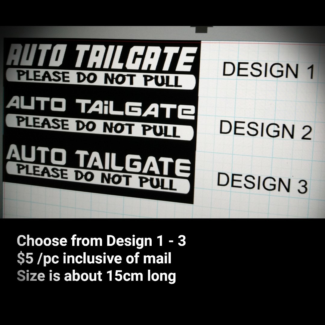 Auto TailGate Sticker * tail gate, tail boot, auto boot door, do not ...