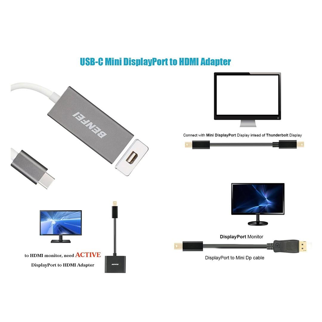 (BN) BENFEI 4K USB 3.1 Type C to Mini Display Port Thunderbolt with ...