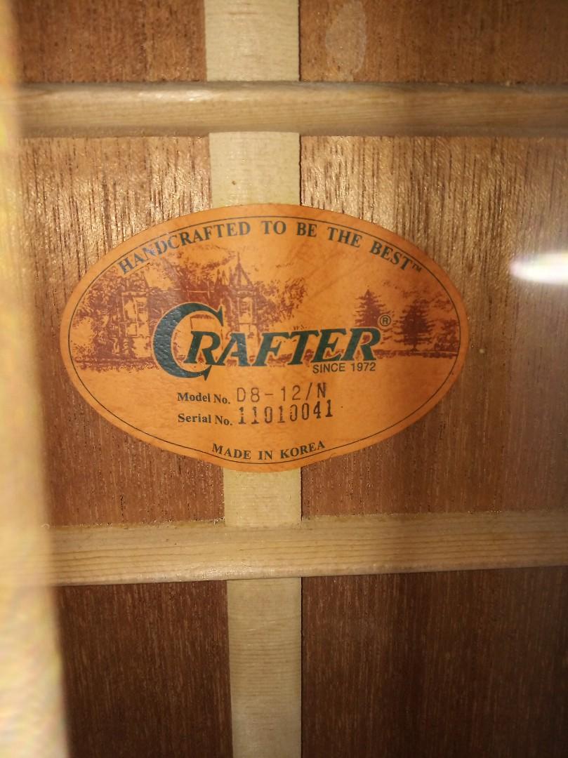 Crafter D8-12/N acoustic guitar (12 string), Hobbies & Toys, Music ...