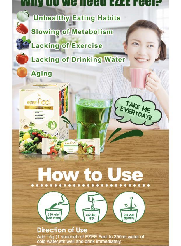 Ezee Feel detox and fiber drink, Health & Nutrition, Health Supplements ...