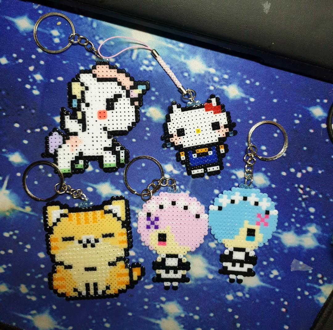 Hama / perler beads custom made keychain/ phone strap, Hobbies & Toys ...