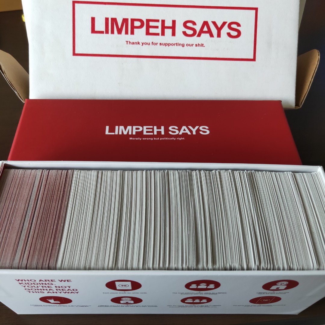 Limpeh Says card game set, Hobbies & Toys, Toys & Games on Carousell