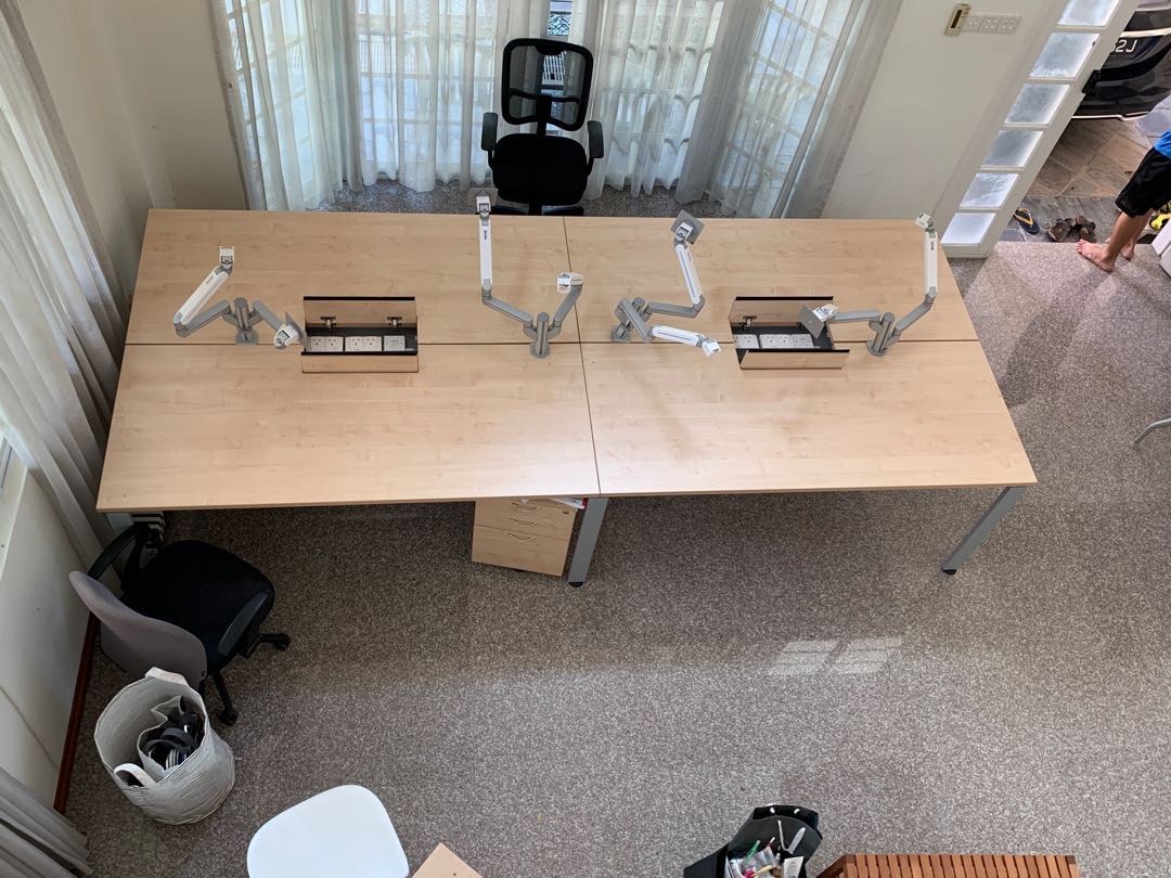Office 4 man workstation, Furniture, Tables & Chairs on Carousell