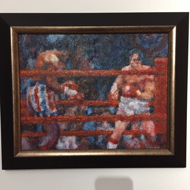 (Original Painting) Rocky Balboa Vs Apollo Creed (WITH CUSTOM FRAME ...
