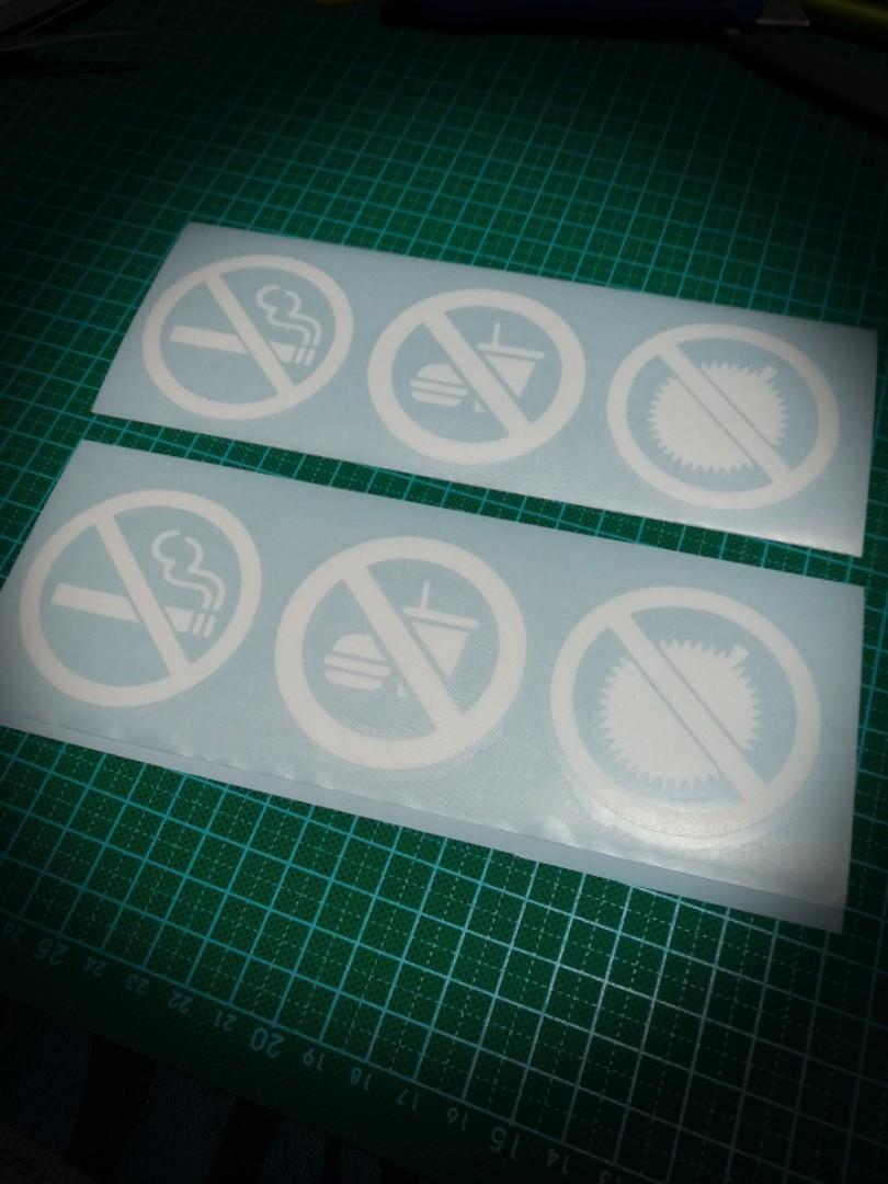 Car warning signs stickers (PHV) *No smoking, fasten seat belt, no ...