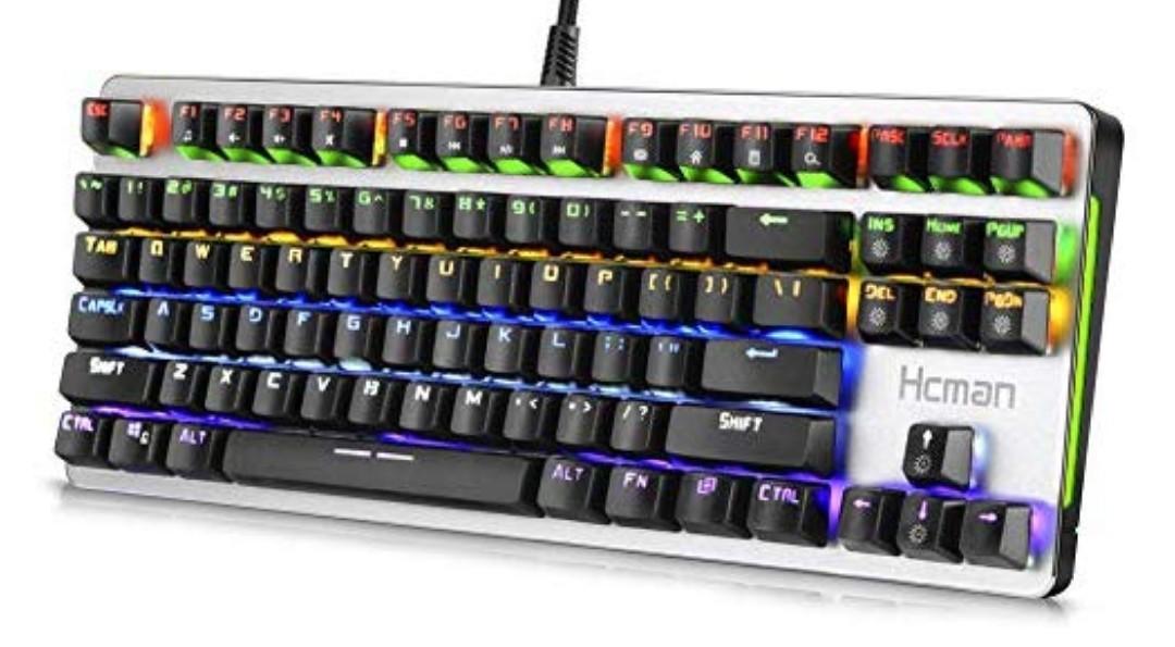 Hcman Mechanical Keyboard Blue Switches,Gaming Keyboard 21 LED Backlit ...