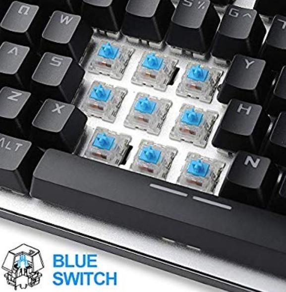 Hcman Mechanical Keyboard Blue Switches,Gaming Keyboard 21 LED Backlit ...