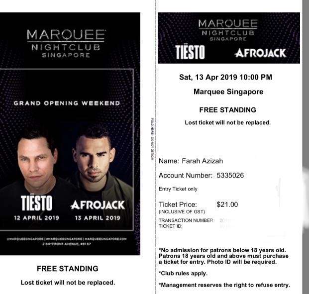 Marquee Opening Ticket for Afrojack, Tickets & Vouchers, Event Tickets on Carousell