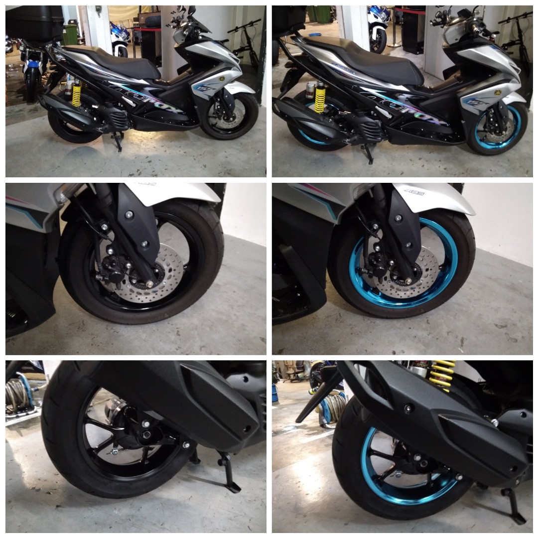 aerox rim wrapping, Motorcycles, Motorcycle Apparel on Carousell