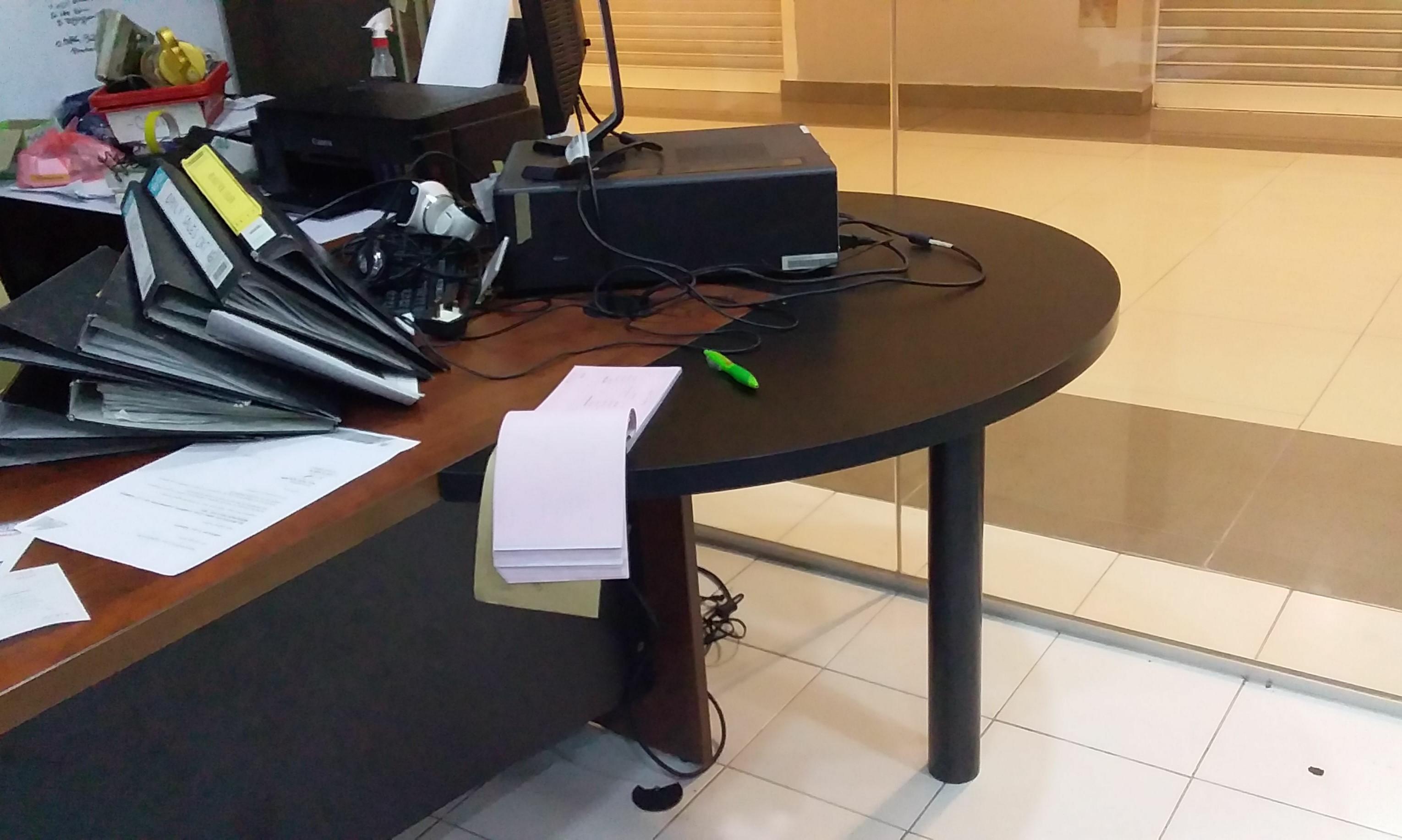 Big Office Table / Meja Ofis - Solid Wood / Heavy, Furniture & Home ...