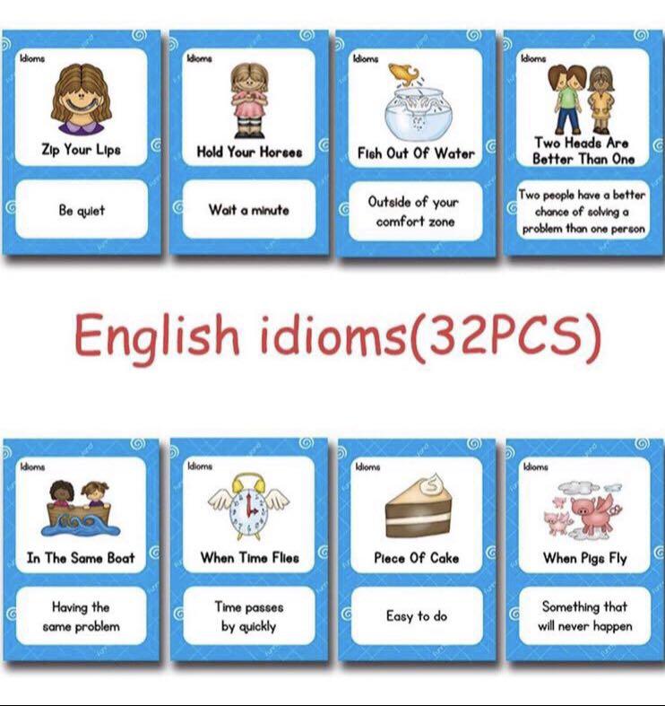 English Idioms Flashcards (32 cards), Hobbies & Toys, Books & Magazines ...