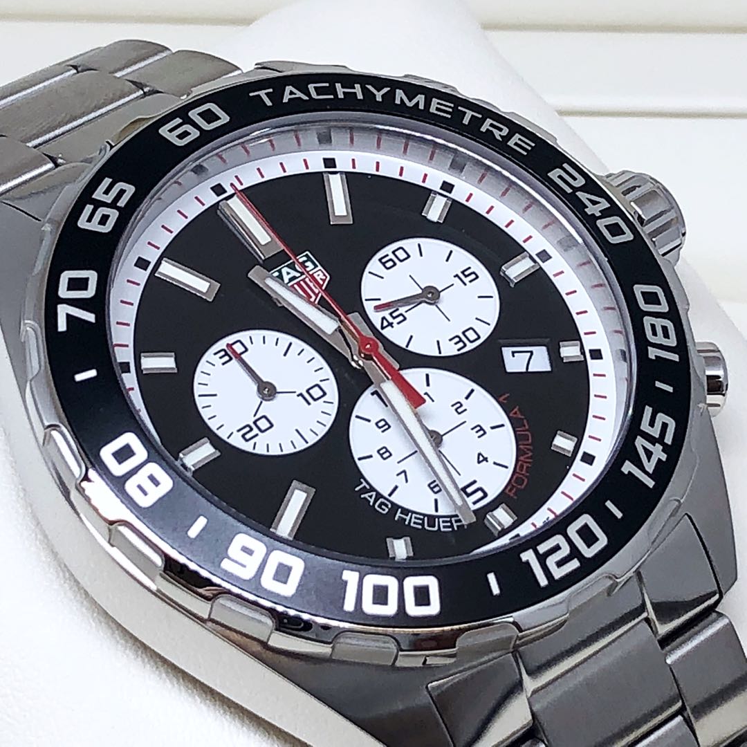 FS.BNIB TAG HEUER FORMULA 1 QUARTZ CHRONOGRAPH PANDA DIAL 43MM STEEL ...