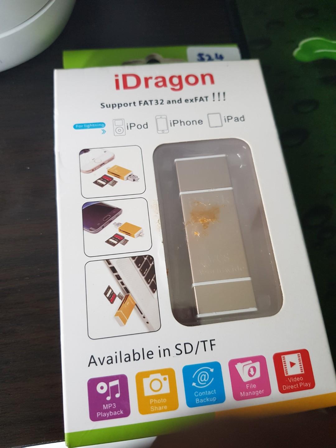 Idragon ios two way storage device ireader idisk, Audio, Portable Audio Accessories on Carousell