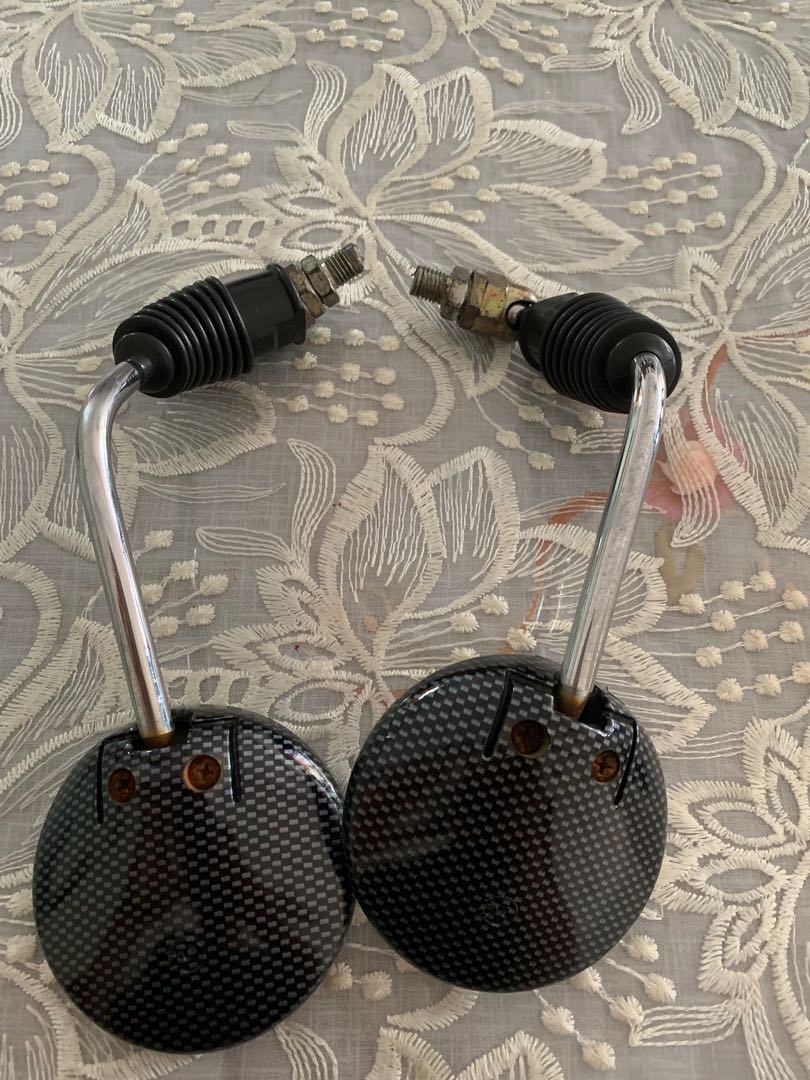 Round side mirror ( carbon fiber), Motorcycles, Motorcycle Accessories ...