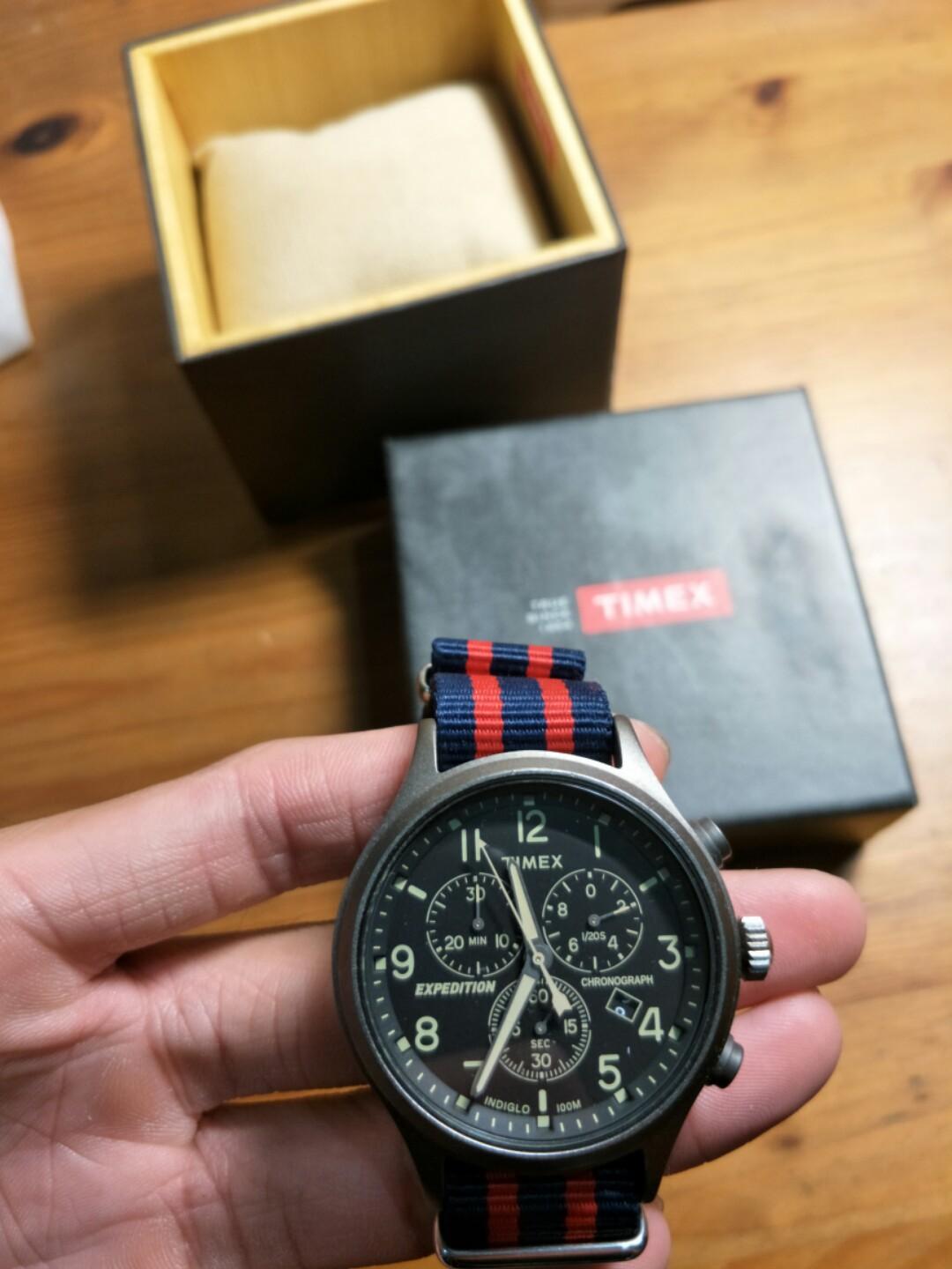 Timex Expedition Quartz Chronograph watch + 1 NATO STRAP, Men's Fashion ...