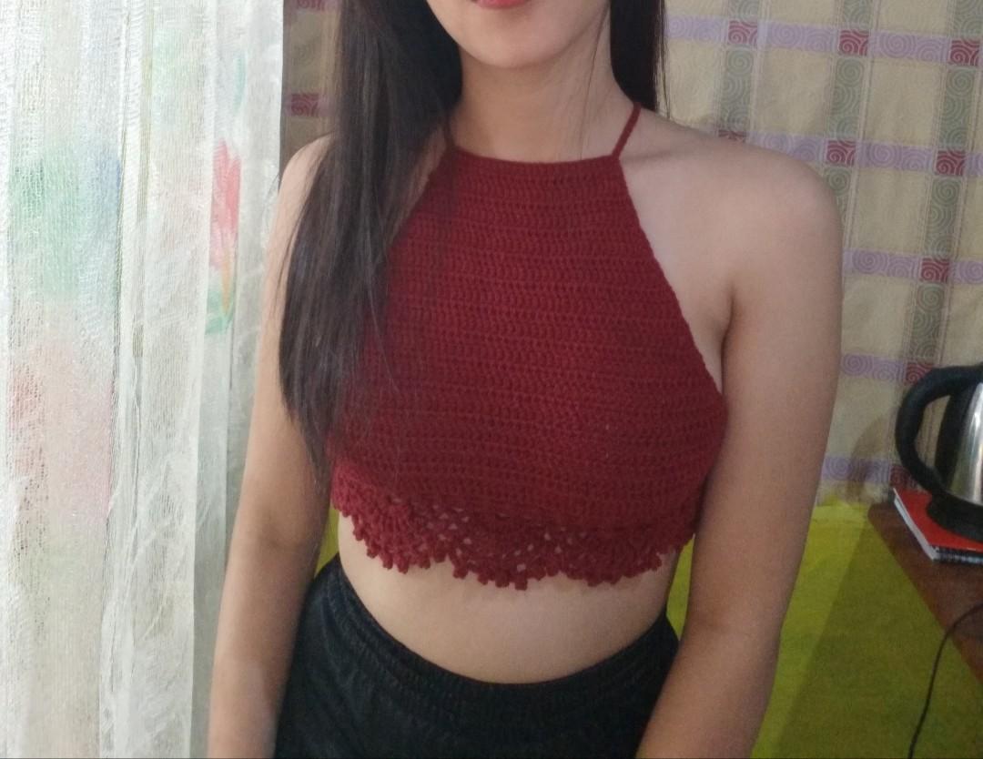 Aliah Crochet Bikini Top Womens Fashion Tops Sleeveless On Carousell