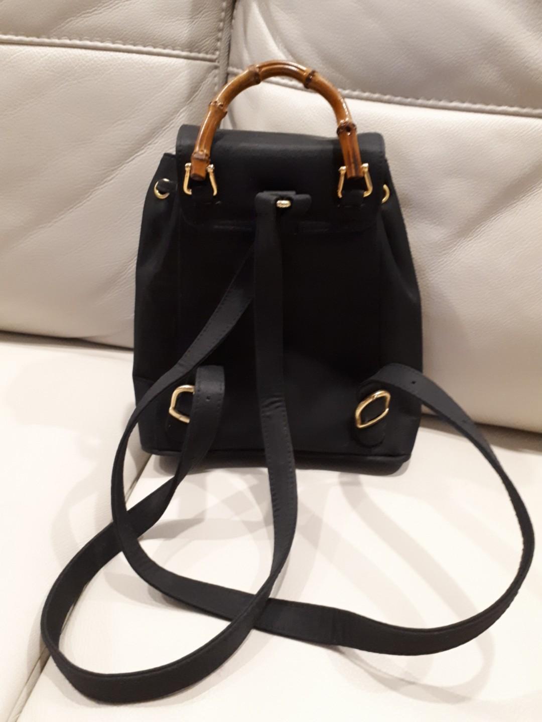 Backpack with bamboo handle, Luxury, Bags & Wallets on Carousell