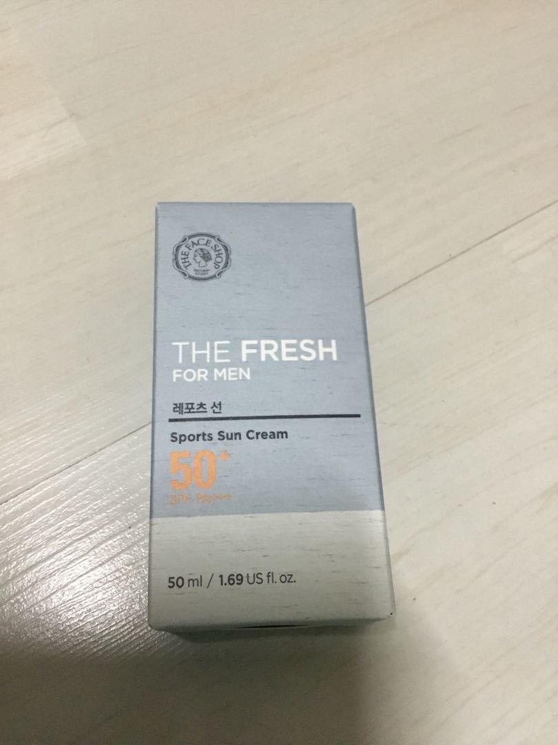 BNIB The Fresh for Men Sports Sun Cream SPF 50+, Beauty & Personal Care ...