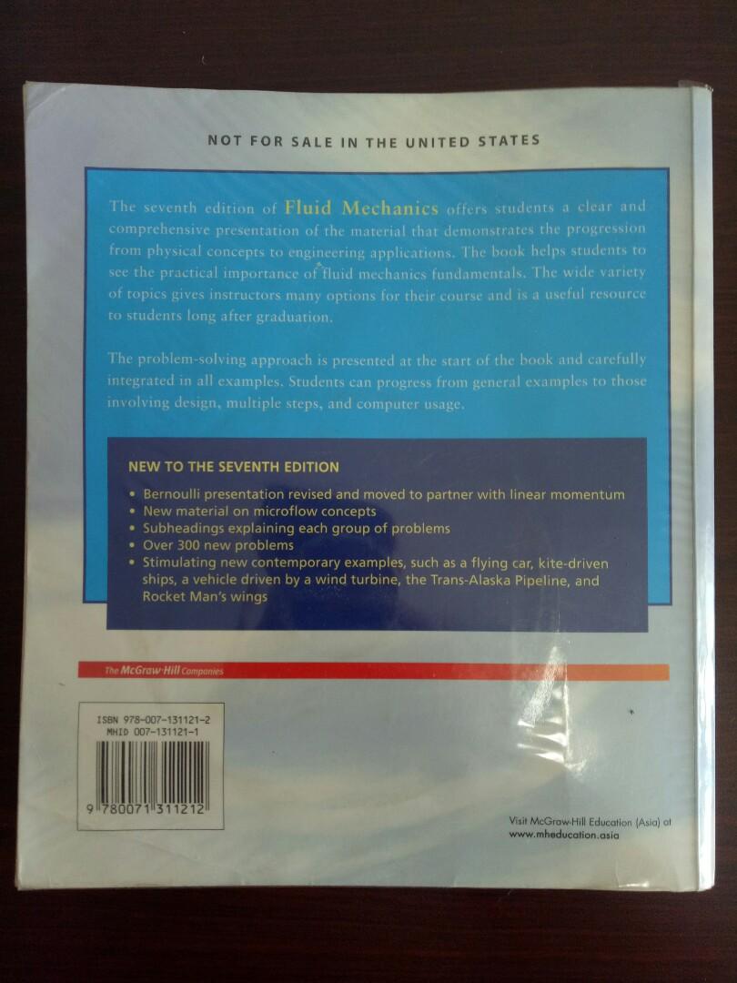 Fluid Mechanics (7th edition in SI units) by Frank M White, Computers ...