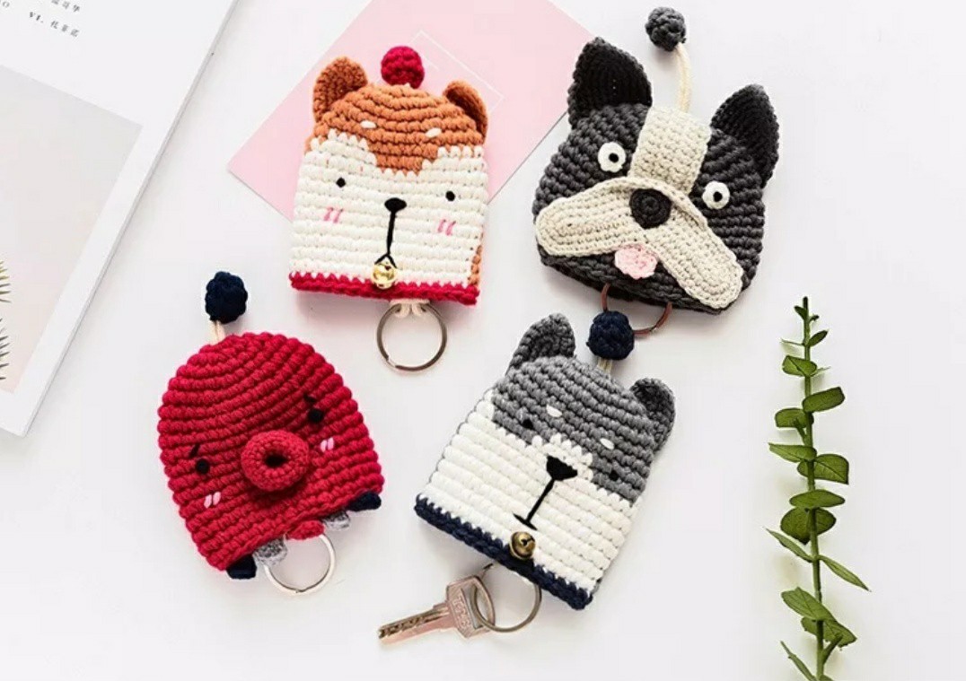 Hand Crochet/Knit Keychain holder, Hobbies & Toys, Stationery & Craft ...