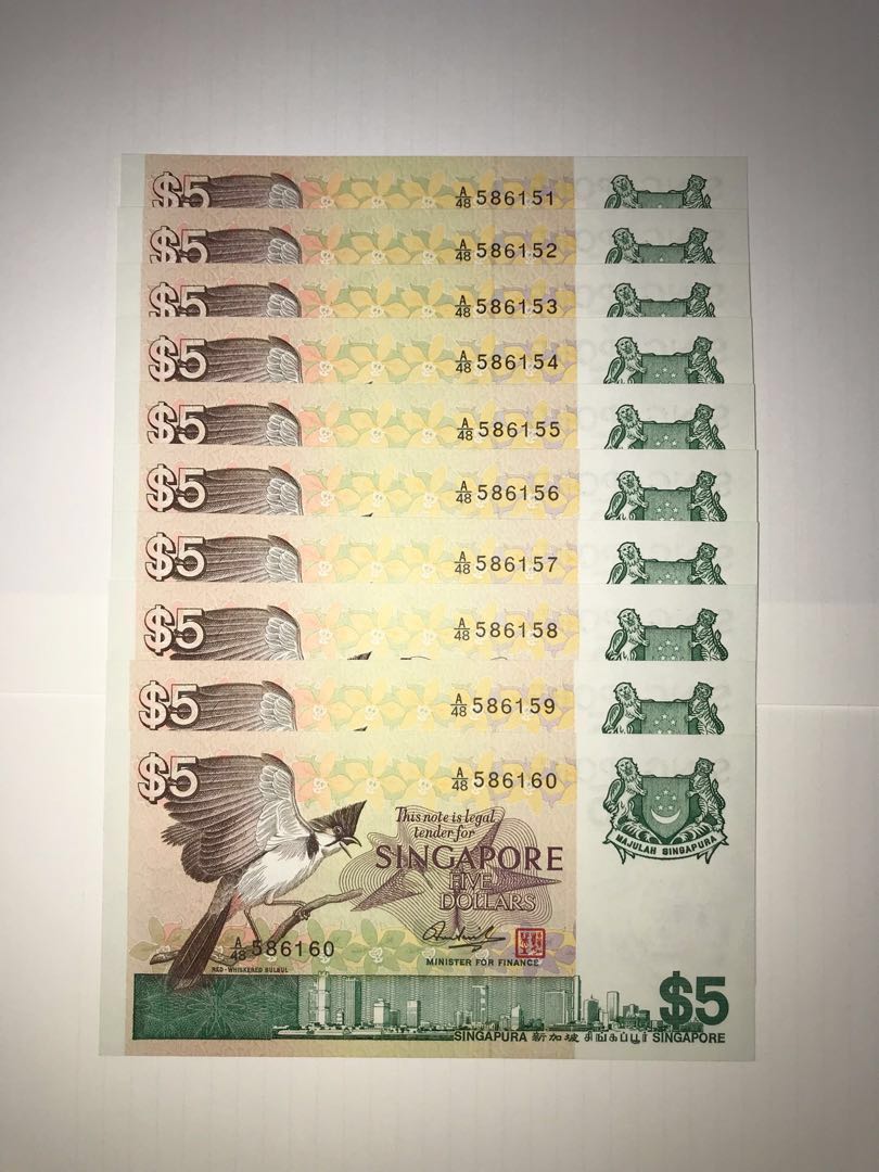 $5 Bird Series with 10 Running Serial Number , Hobbies & Toys ...