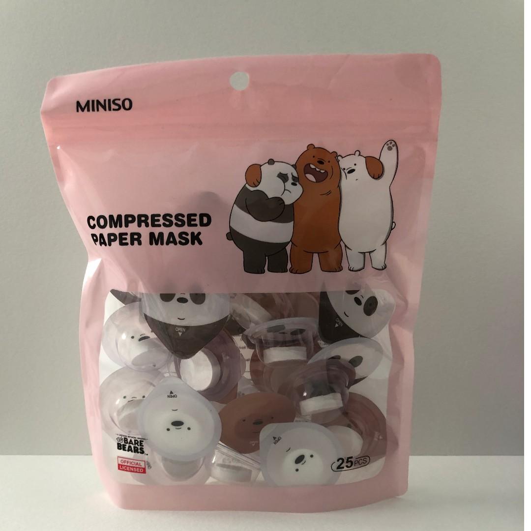 Miniso Compressed Paper Mask, Beauty & Personal Care, Face, Face Care ...