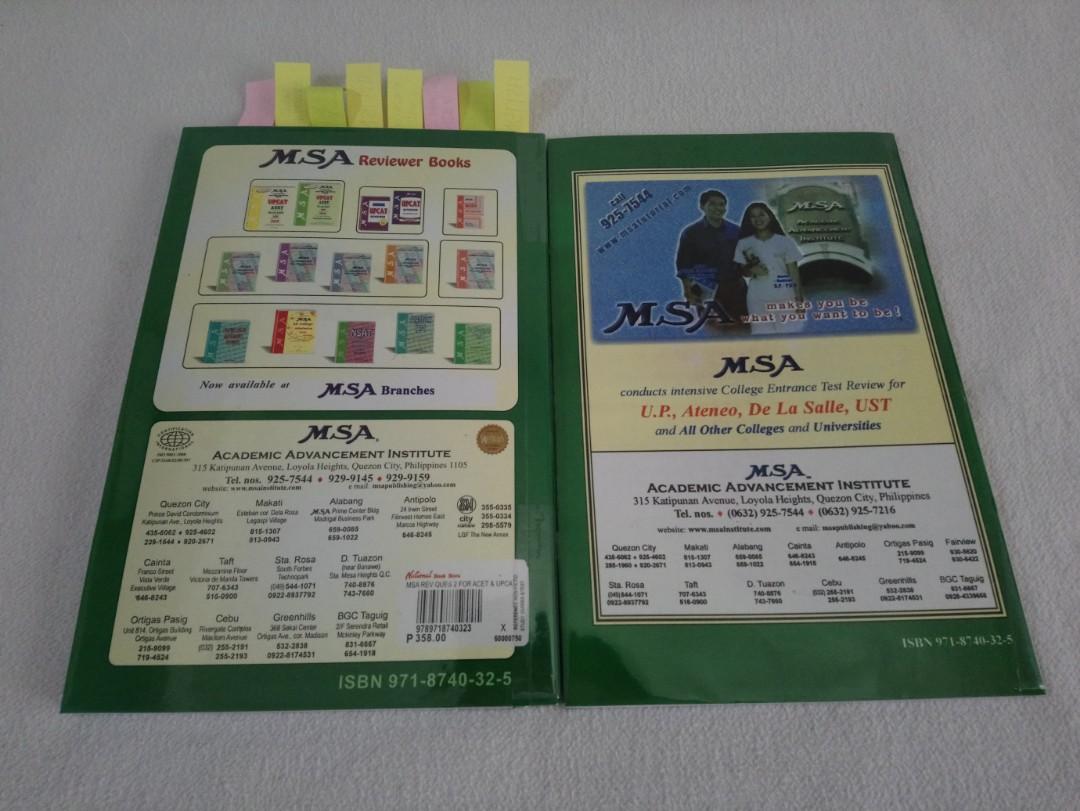 MSA ACET Reviewer, Hobbies & Toys, Books & Magazines, Assessment Books ...