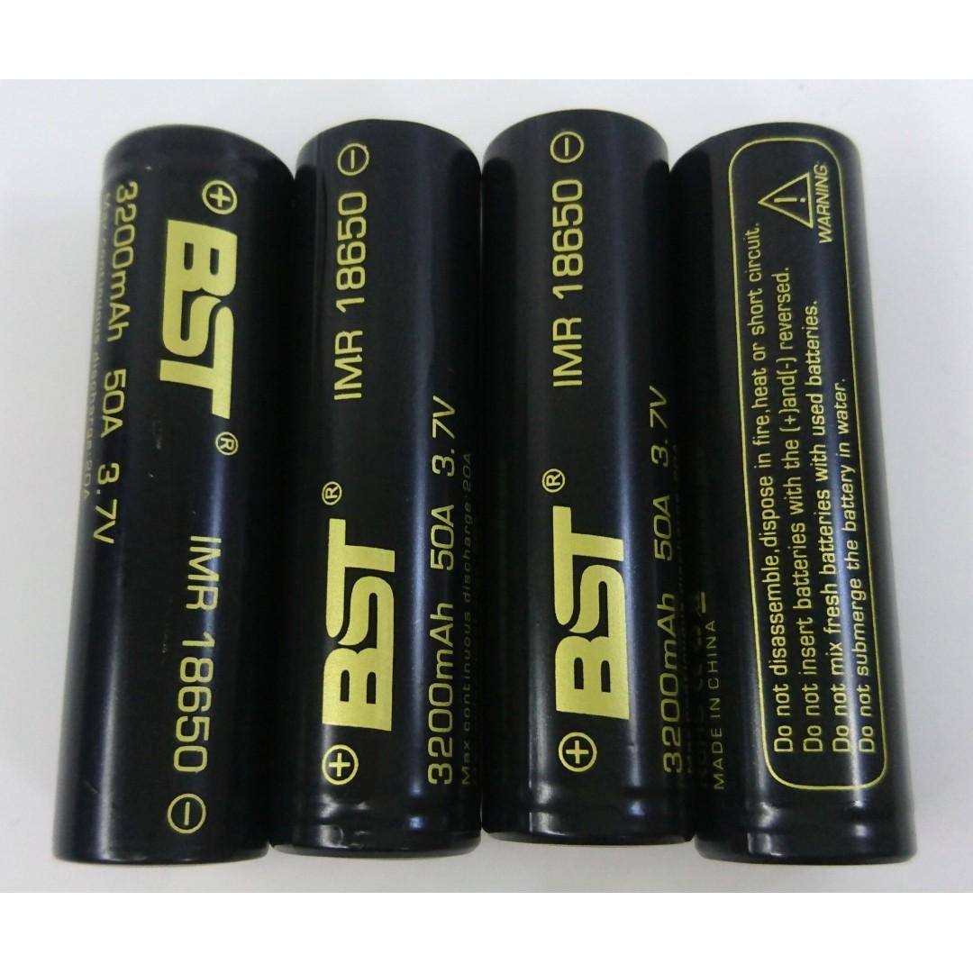 ORIGINAL BST 18650 3.7V 3200mAh 50A High Drain Rechargeable Vape ...