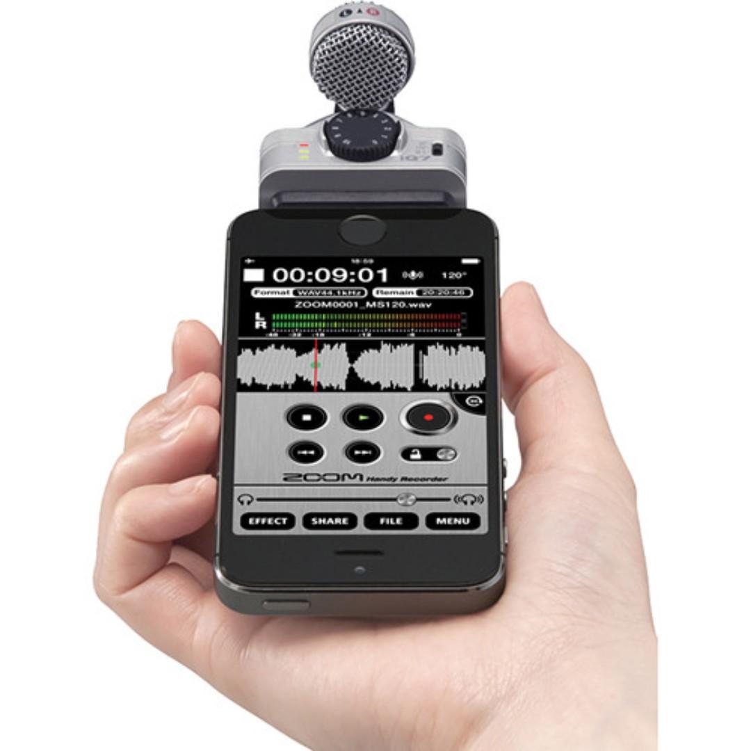 Zoom iQ7 Mid-Side Stereo Microphone for iOS Devices with Lightning Connector, Photography ...