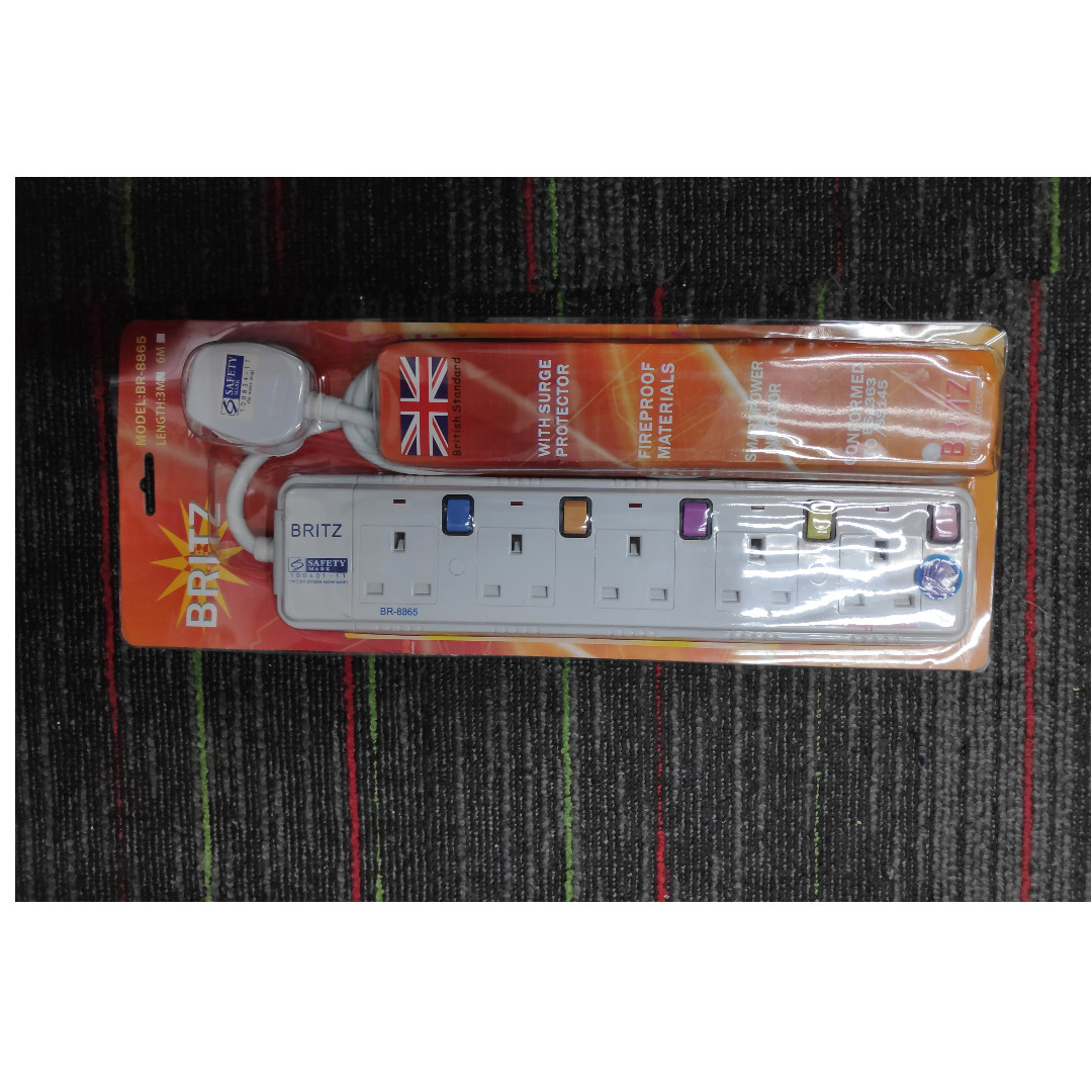 3pins 5 Multiplugs 3m extension cable, TV & Home Appliances, Electrical ...