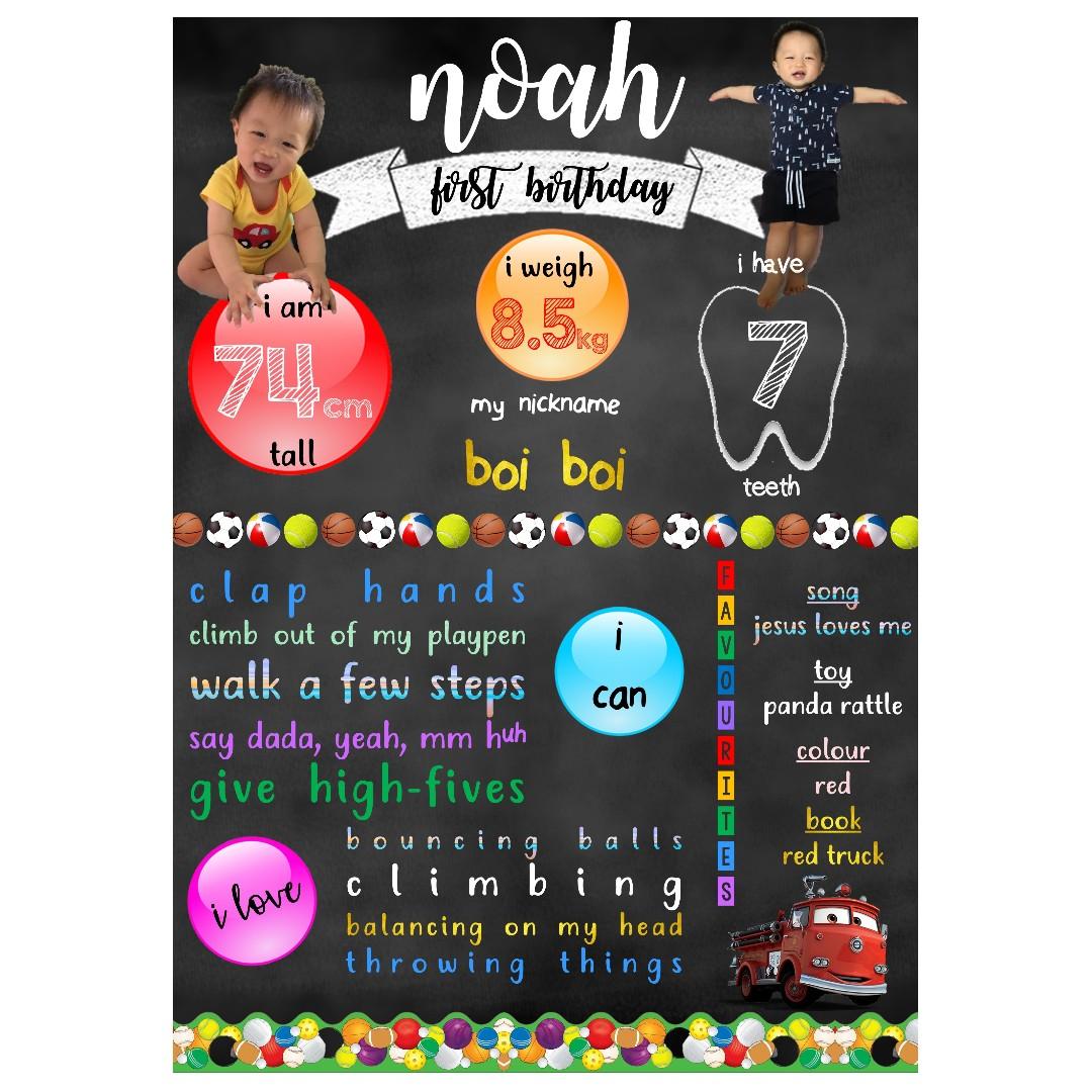 Customised Milestone Board, Hobbies & Toys, Stationery & Craft ...