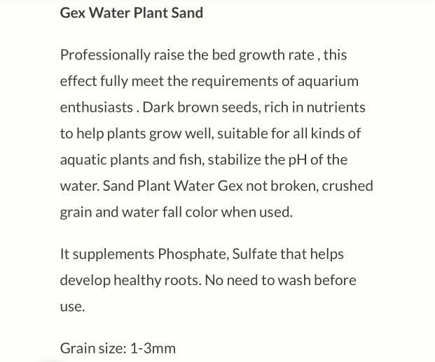 GEX Water Plant Sand/ Soil 2kg, Furniture & Home Living, Gardening, Plants & Seeds on Carousell