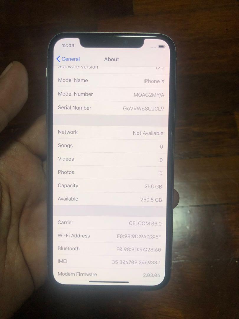 iPhone X 256GB Silver MY set with Machines Receipt, Mobile Phones ...