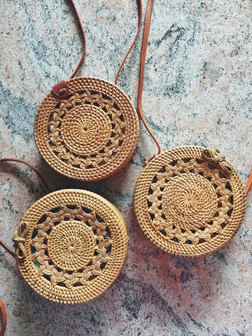 Round Rattan Bali Bags, Women's Fashion, Bags & Wallets, Cross-body ...