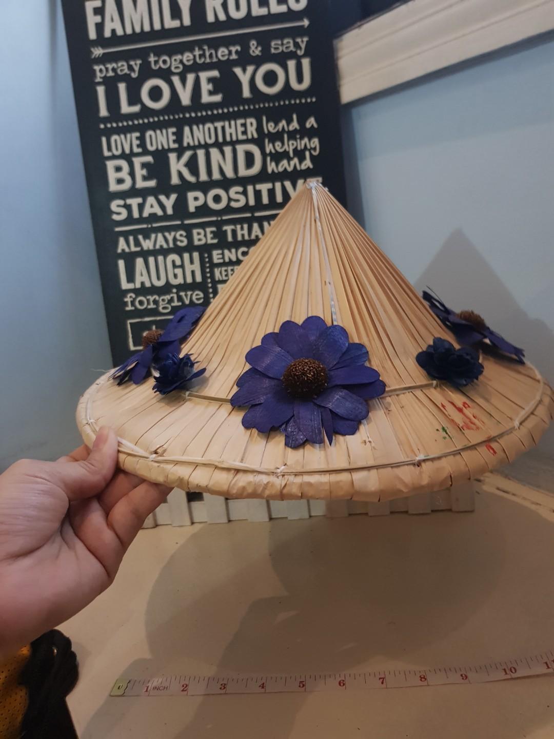 Salakot Filipino hat for kids with flower design, Babies & Kids, Baby ...