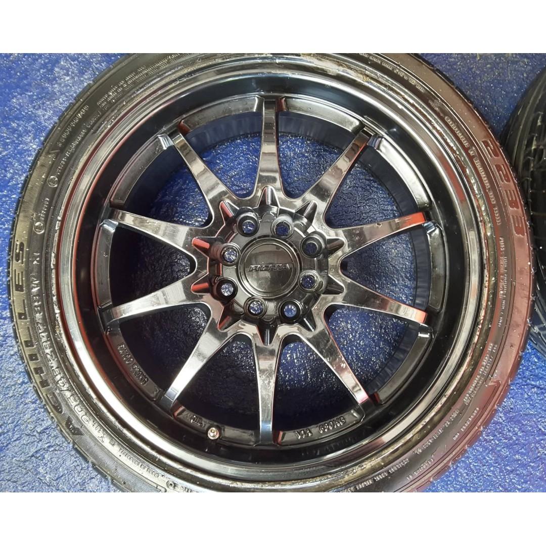 Authentic ROTA Fighter 17 x 75 8H Titanium Chrome Mags Rim Original ...