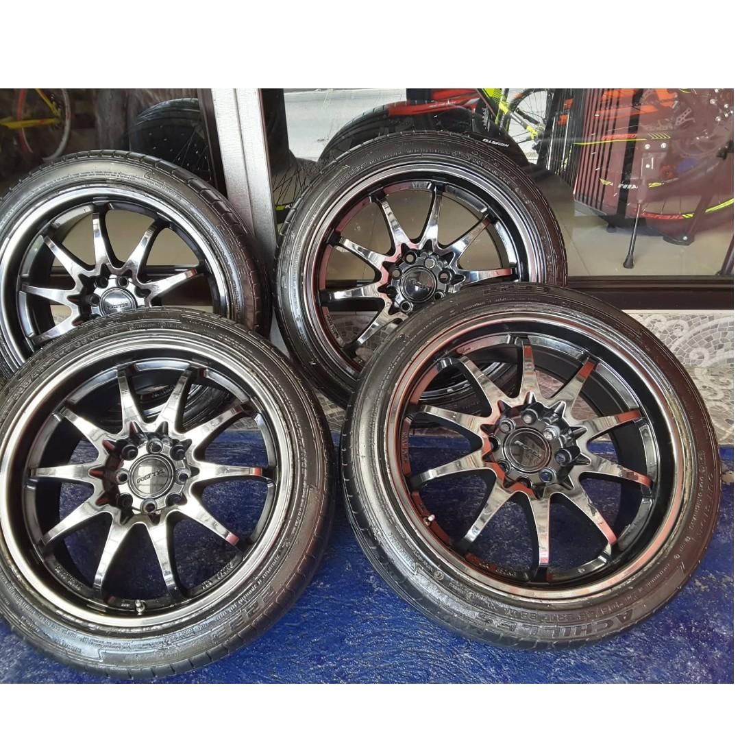 Authentic ROTA Fighter 17 x 75 8H Titanium Chrome Mags Rim Original ...