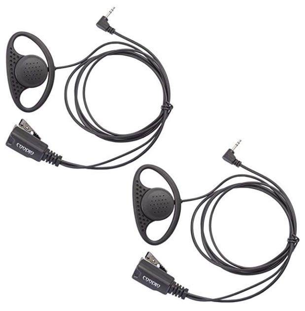 (E1541) Lot 2 x Coodio D-Ring Earpiece Police Security Headset inline ...