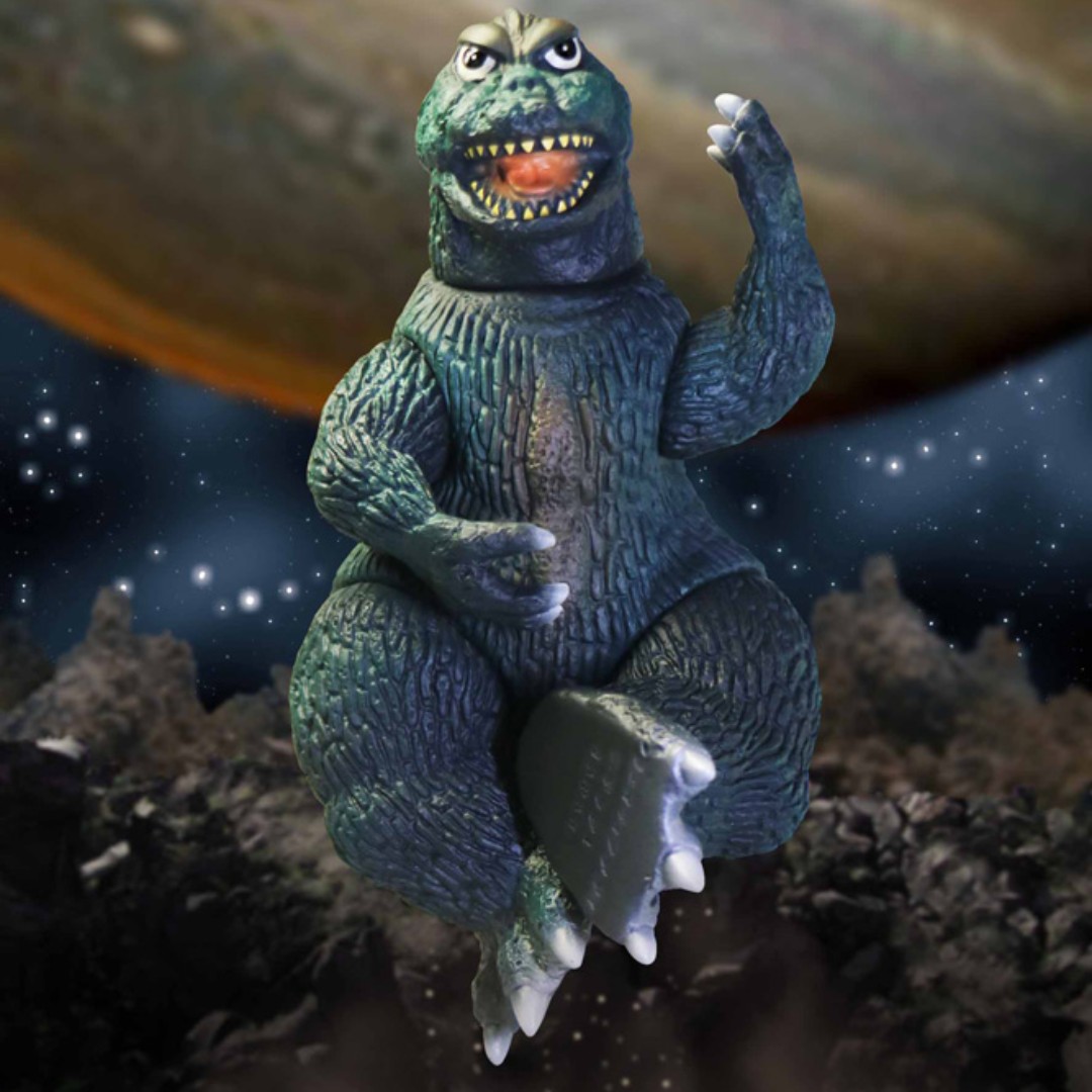 Hazawa Gumi Jumping Godzilla Gojira with base Showa 65 1965 Japan made ...