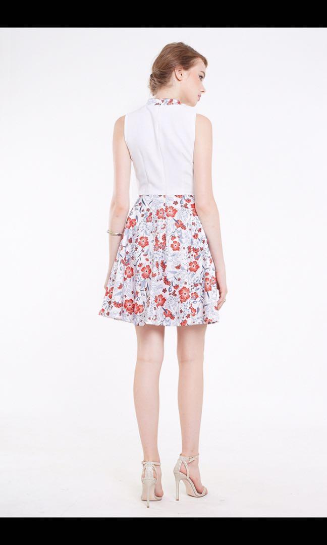 INTOXIQUETTE *INTQ LABEL* ESTENE FLORAL CHEONGSAM IN RED in M, Women's ...