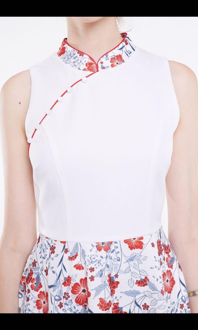 INTOXIQUETTE *INTQ LABEL* ESTENE FLORAL CHEONGSAM IN RED in M, Women's ...