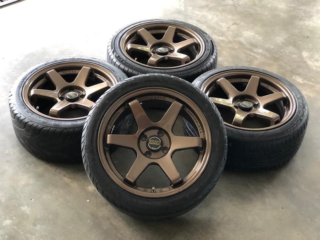 Rim Te37 SL Bronze 16inch vios city jazz almera myvi alza mazda2 satria ...